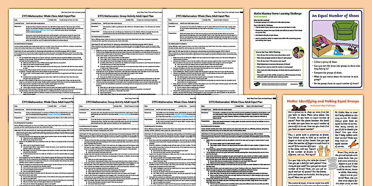 EYFS Maths Identify & Make Equal Groups Adult Planning Pack