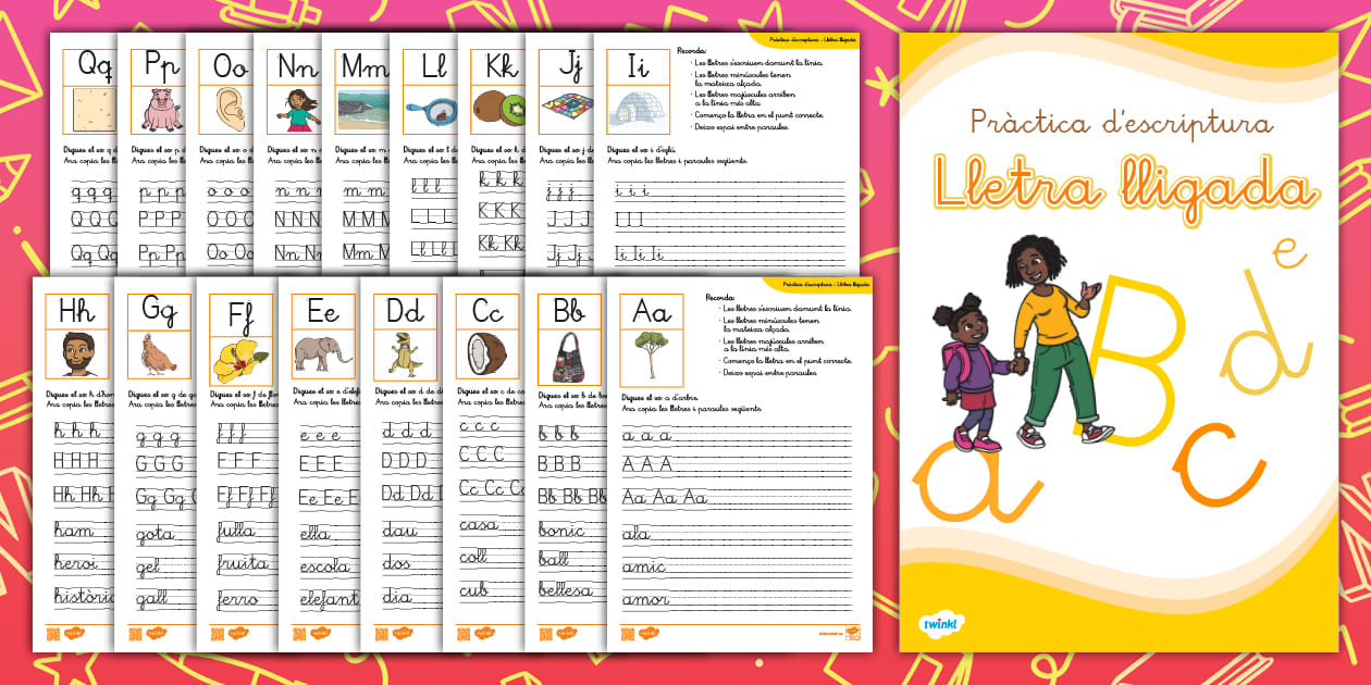 Quadernet: Pràctica d'escriptura en lletra lligada - Català