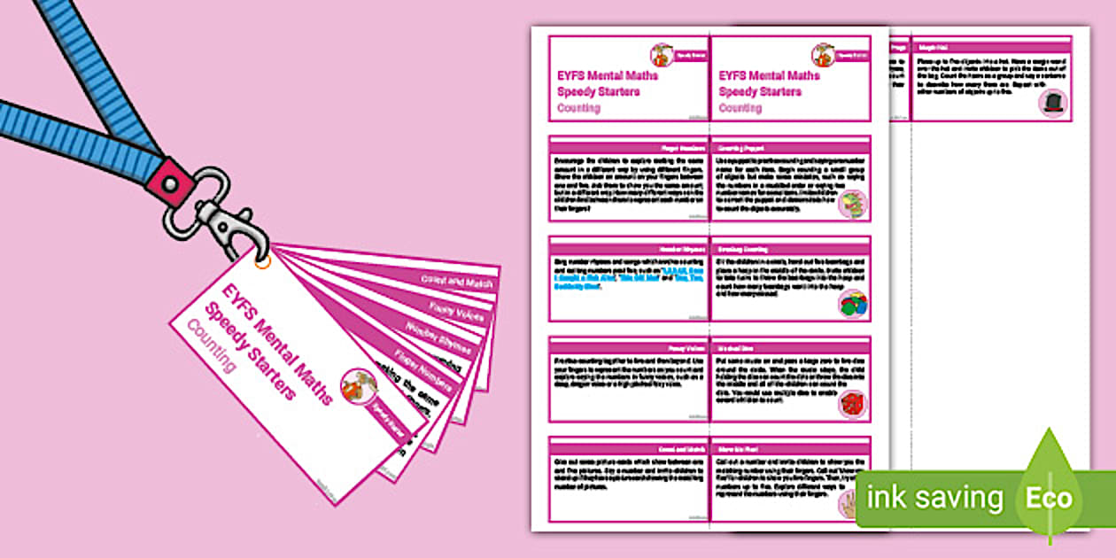 EYFS Maths Speedy Starters Lanyard Cards Counting (Ages 3-4)