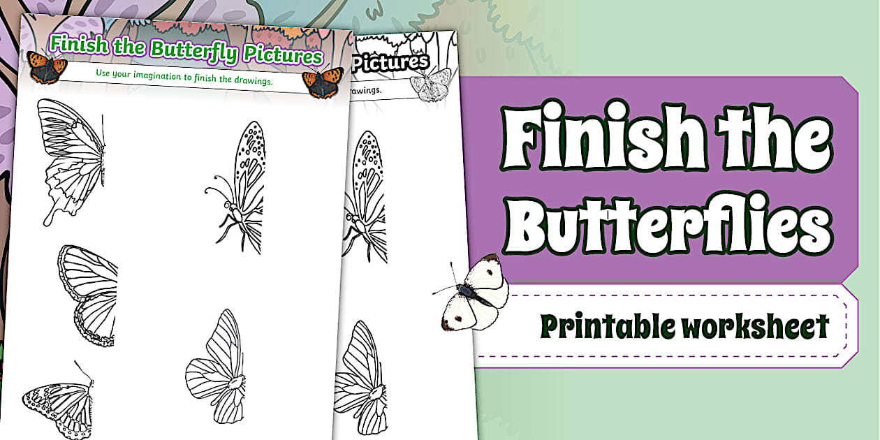 Finish the Butterflies Worksheet