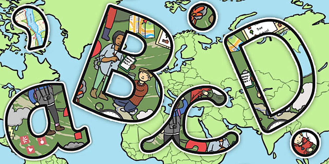 Editable Geography Themed A4 Display Lettering - Twinkl