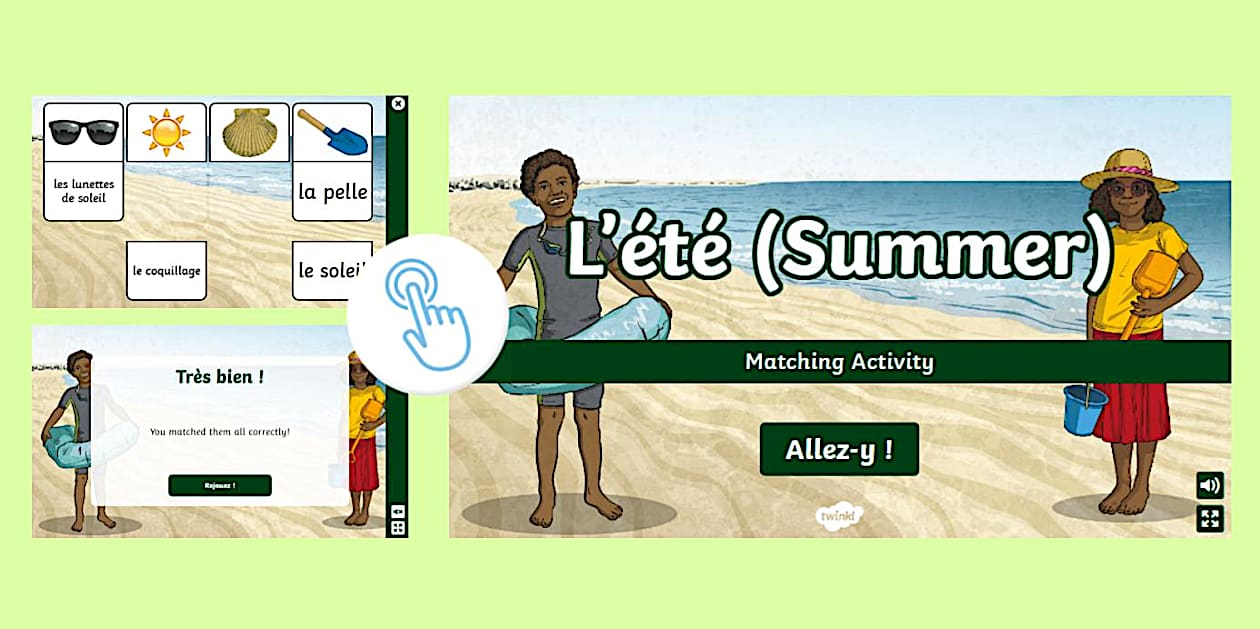 👉 French: Summer Interactive Matching Game - Twinkl