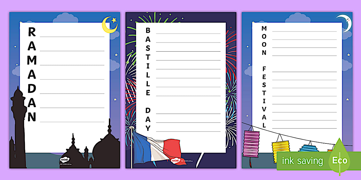 Celebration Acrostic Poem Activity Pack (teacher made)