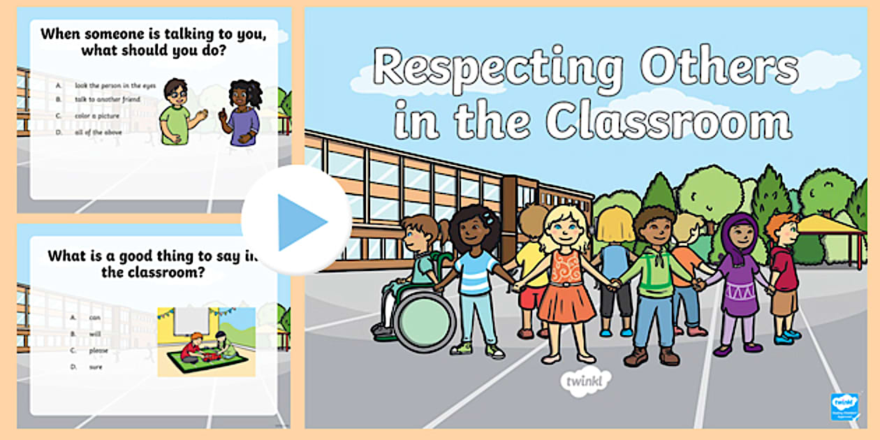 Respecting Others in the Classroom PowerPoint Quiz for K-2nd Grade