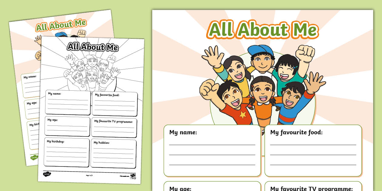 All About Me Fact File Template (Teacher-Made) - Twinkl