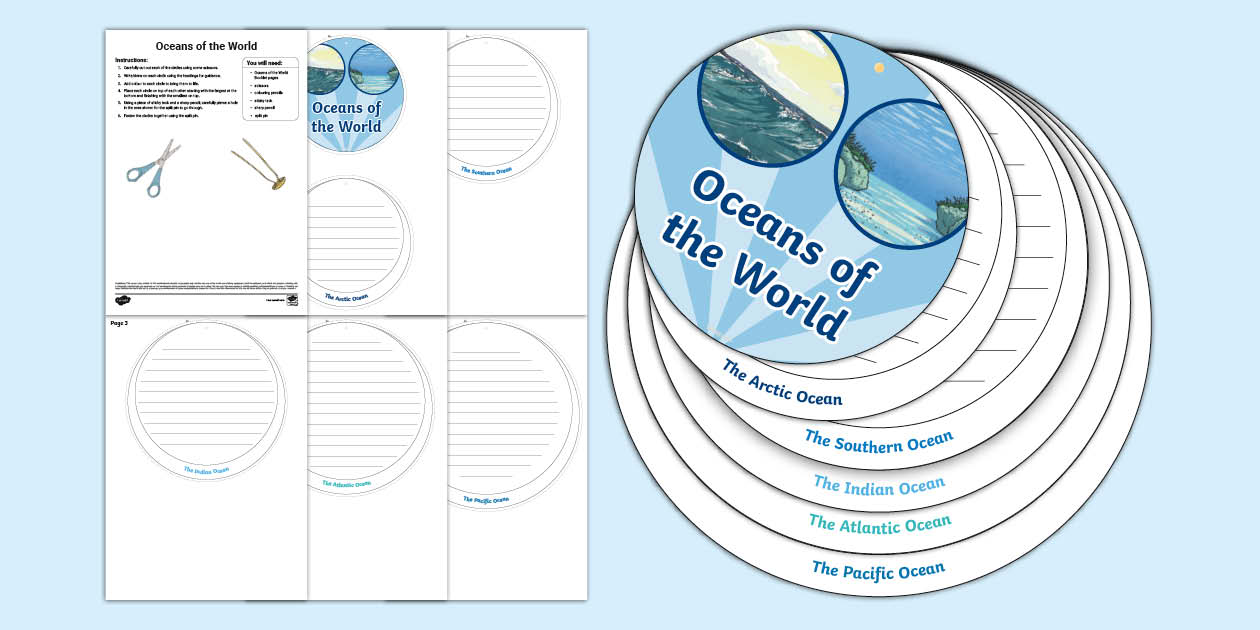 Oceans of the World Circles Writing Booklet (teacher made)