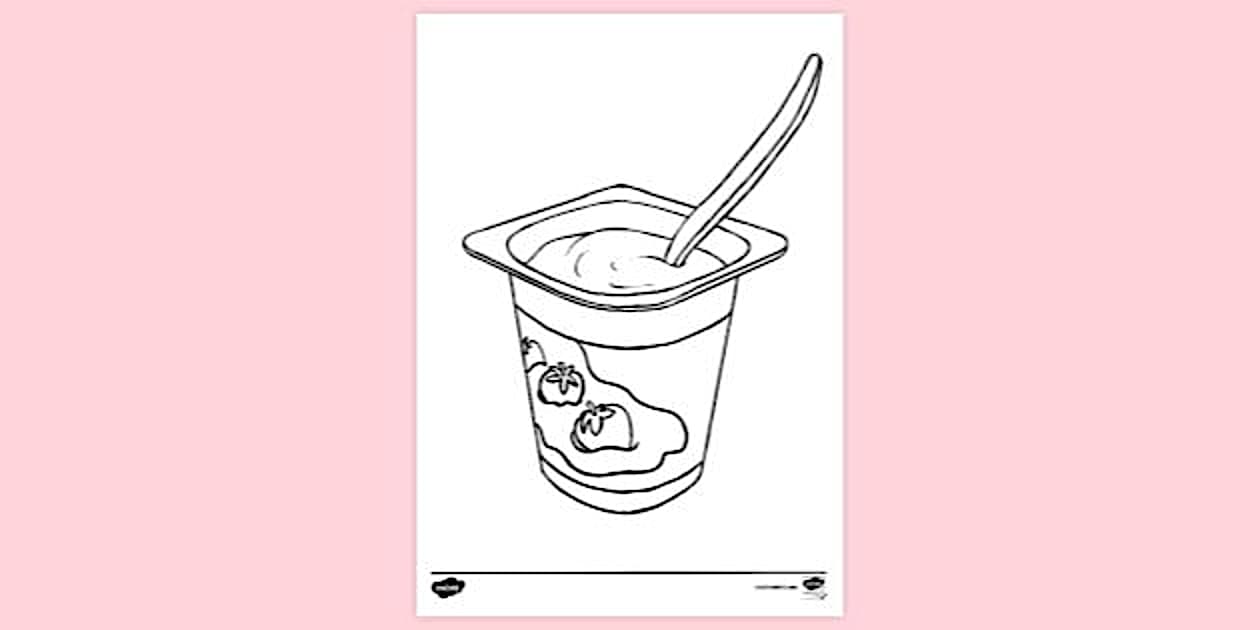 Yoghurt Pot Colouring Sheet | Colouring | Twinkl Resources