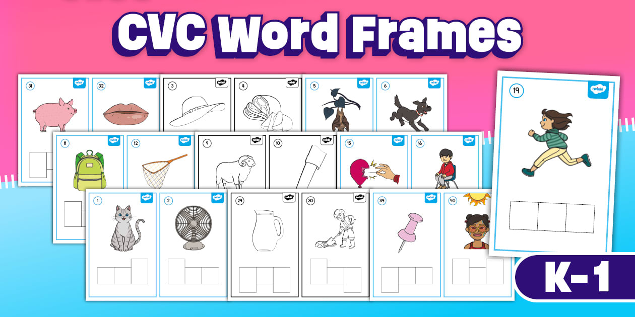 Colorful CVC Word Frames for Kids | Twinkl USA