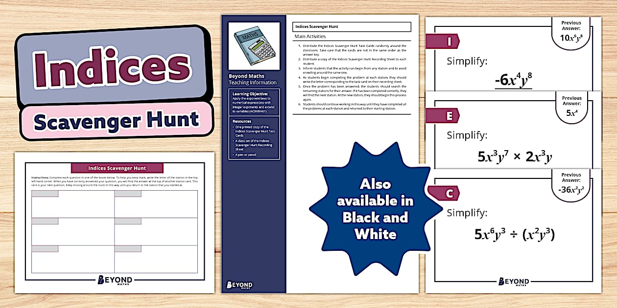 Indices Scavenger Hunt
