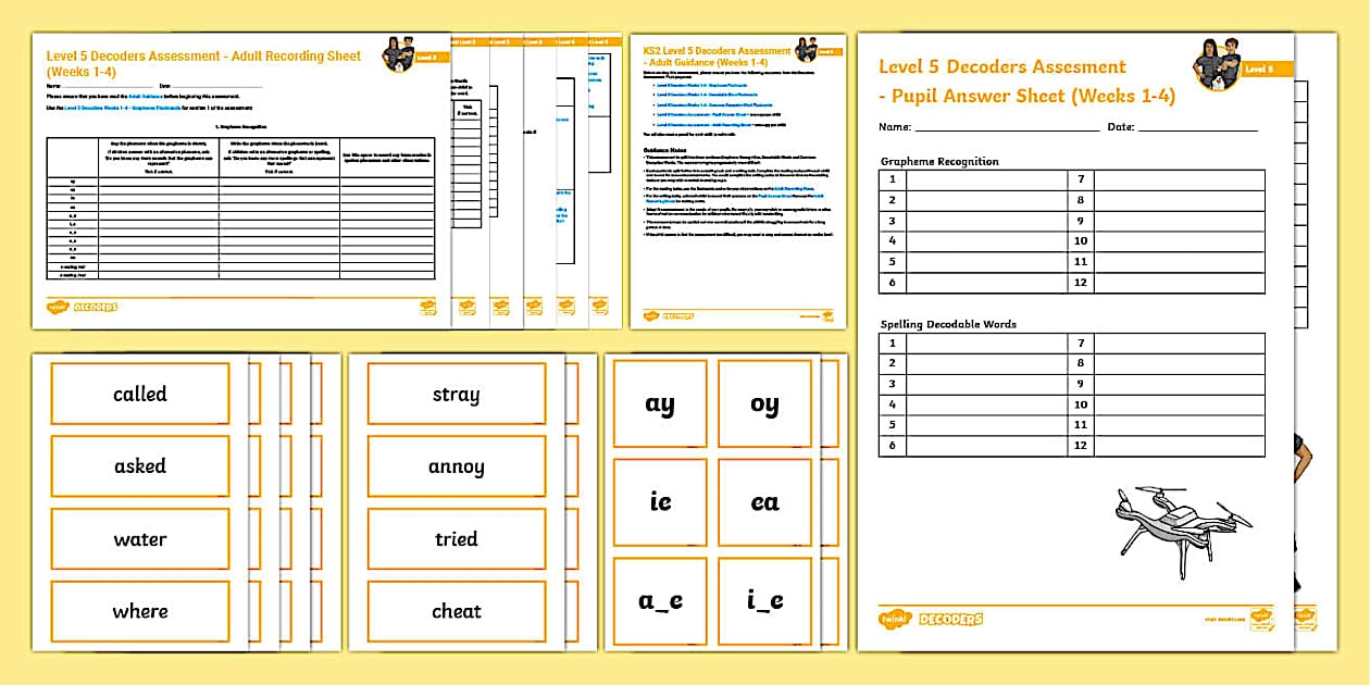 Level 5 Weeks 1-4 Phonics Assessment KS2 (Teacher-Made)