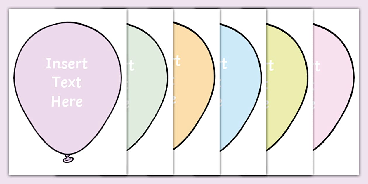 Editable Pastel Display Balloons (teacher made) - Twinkl