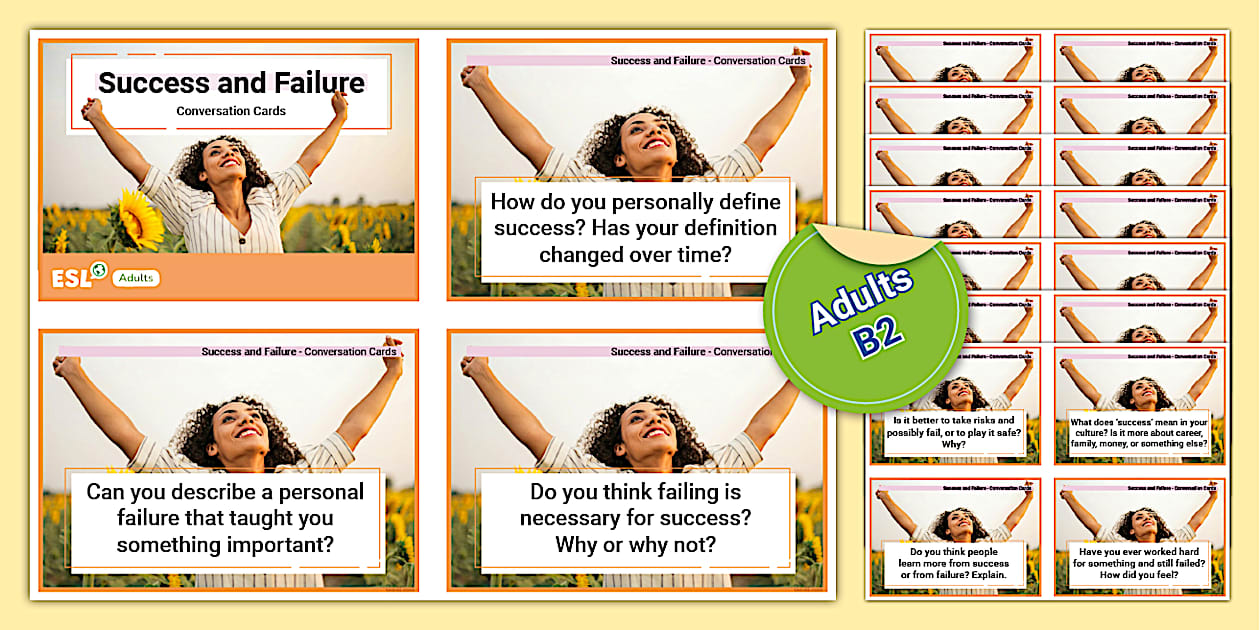 ESL Success and Failure Conversation Cards [Adults, B2]