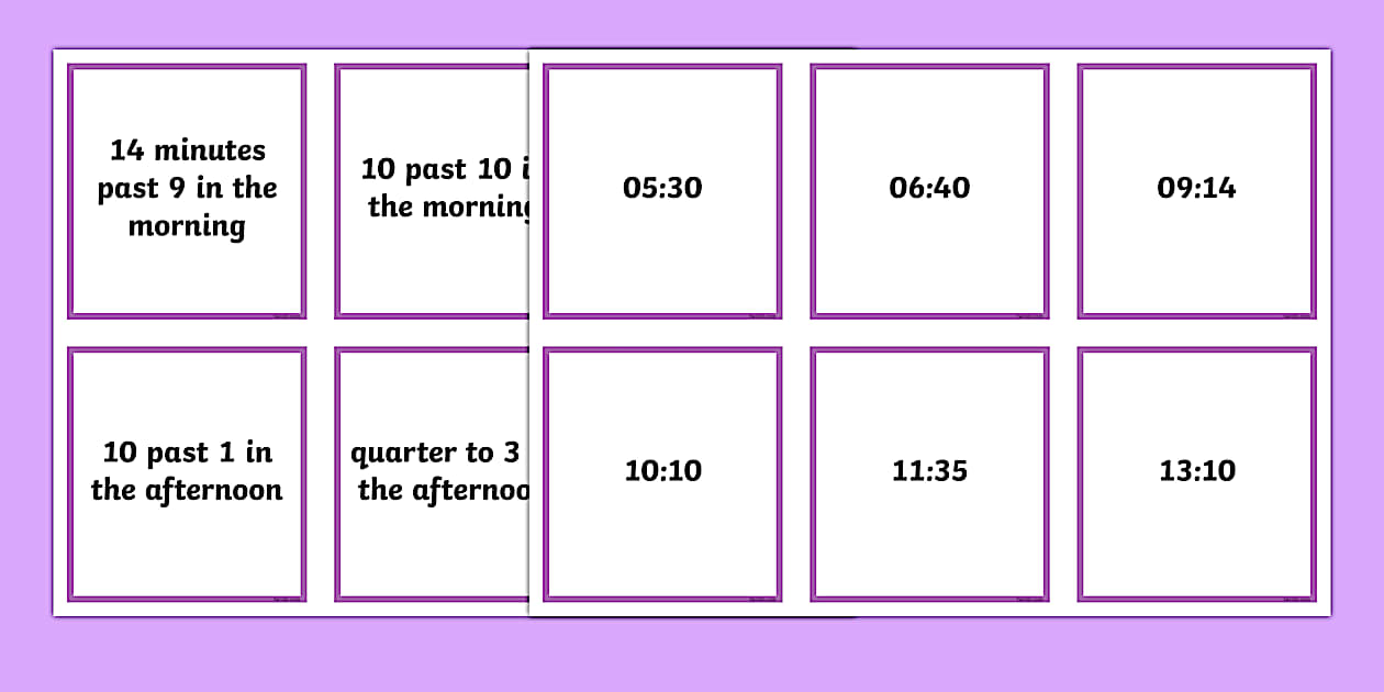 24-Hour and 12-Hour Matching Cards (teacher made) - Twinkl