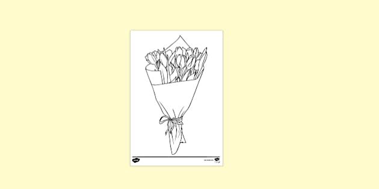 Bunch of Flowers Colouring Sheet | Colouring Sheets | Twinkl