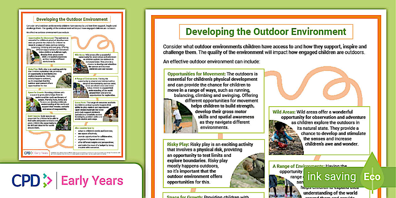 Developing the Outdoor Environment - Twinkl - CPD - EYFS