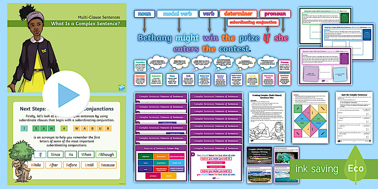 What Is a Complex Sentence? Complex Sentence Resource Pack