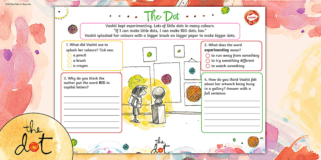 FREE! - 'The Dot' Reading Comprehension Mat | Walker Books | Twinkl