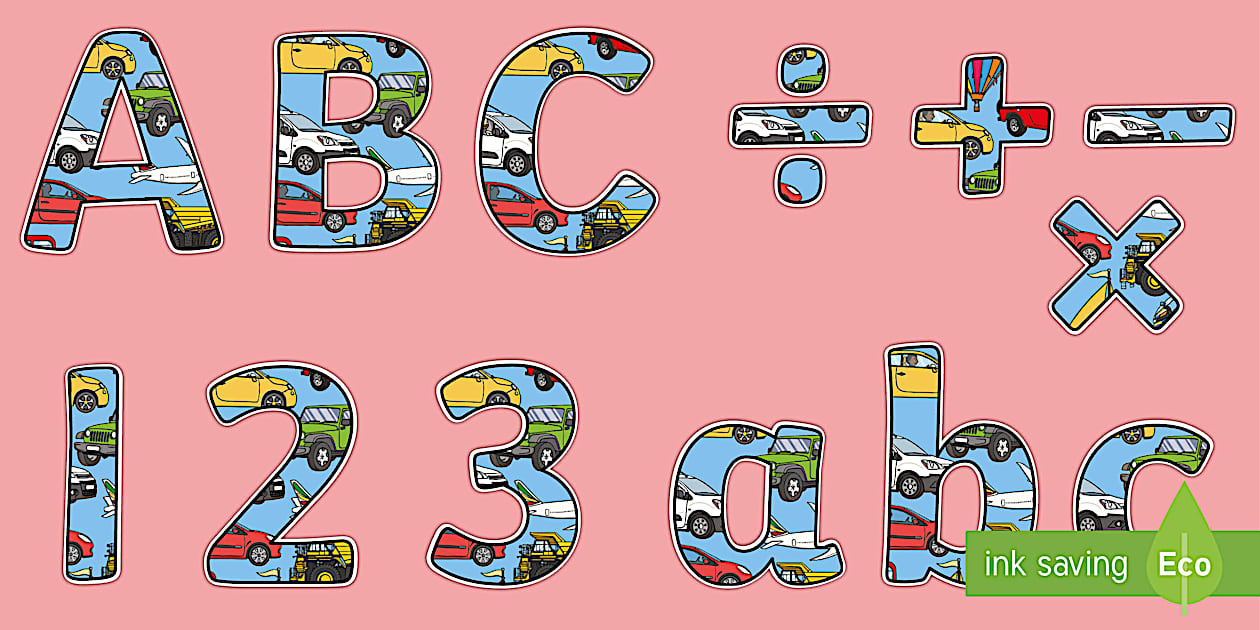 Transport Themed Display Lettering | Classroom Display