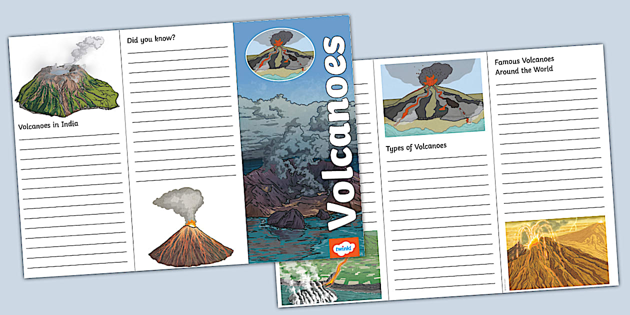 Volcanoes Leaflet Template (teacher made) - Twinkl