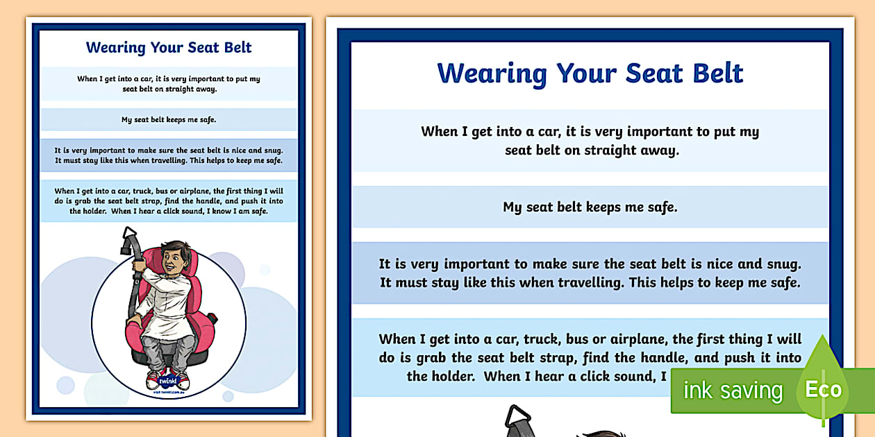 Editable Wearing Your Seat Belt Social Scripts - Twinkl