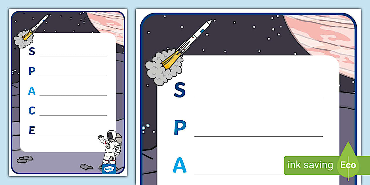 Space Acrostic Poem Template, Space, Acrostic Poem - Twinkl