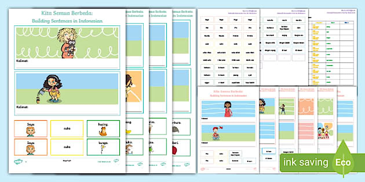 Kita Semua Berbeda: Building Sentences Indonesian - Twinkl