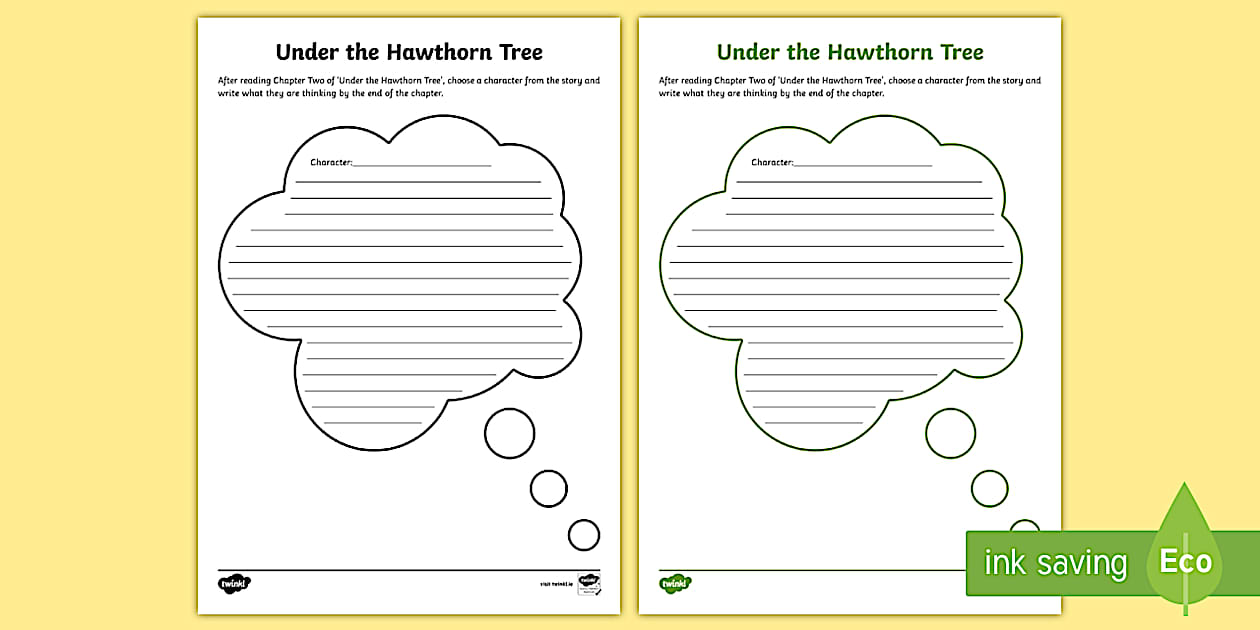 Character Thought Bubble Worksheet / Worksheet to Support Teaching On Under