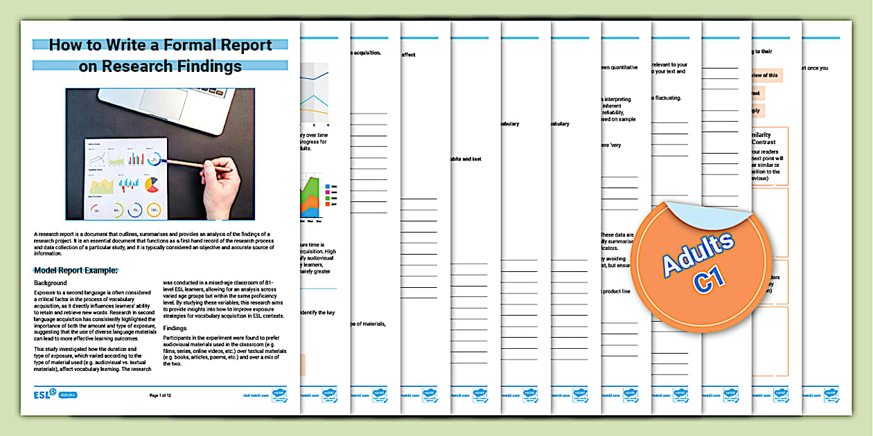 ESL How to Write a Formal Report on Research Findings [Adults, C1]