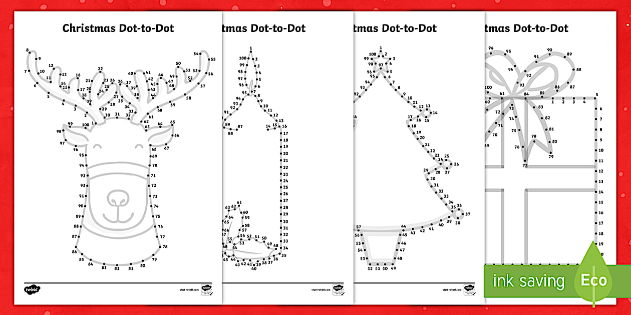 Christmas Dot to Dot 1 to 100 Activity - Primary Resource