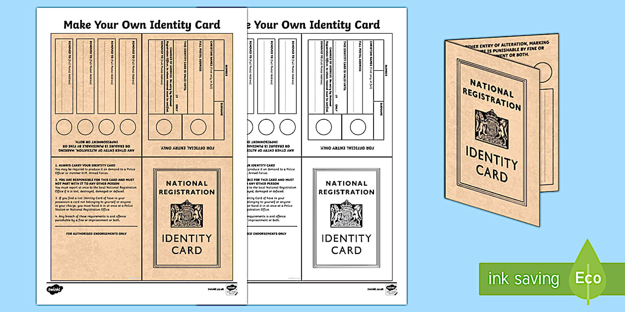 WW2 Identity Card - KS2 Resources (teacher made) - Twinkl