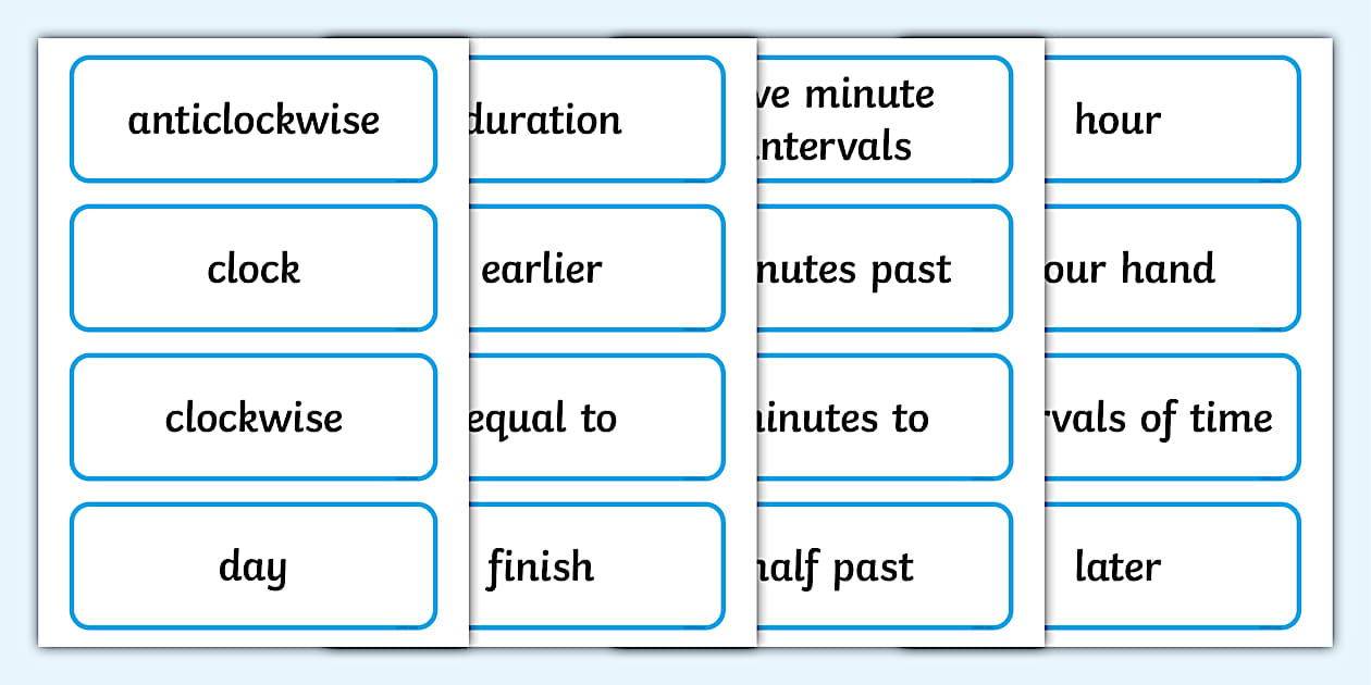 👉 Year 2 Time Maths Vocabulary Cards - Twinkl