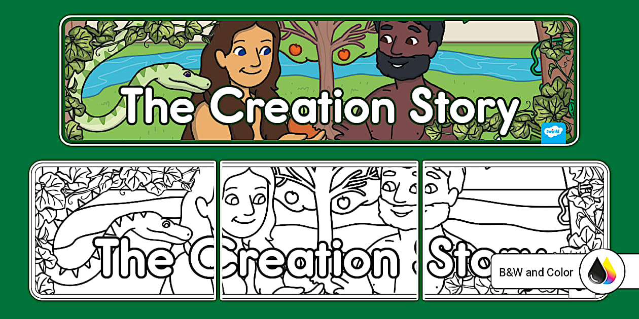 Adam and Eve Creation Story Banner (teacher made) - Twinkl