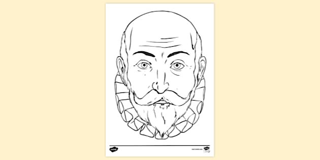 Duke of Medina Sidonia Role Play Mask Colouring Sheets