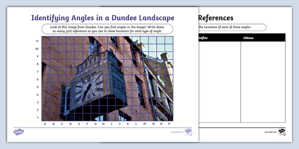 Identifying Angles in a Dundee Landscape Activity Sheet