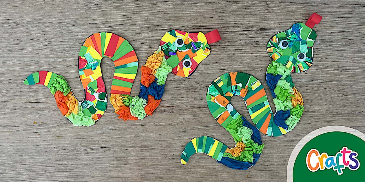 Snake Collage Craft (teacher made) - Twinkl