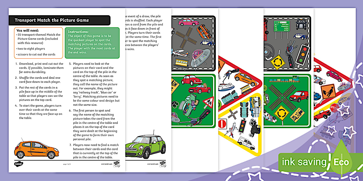 Transport Match The Picture Game (teacher made) - Twinkl