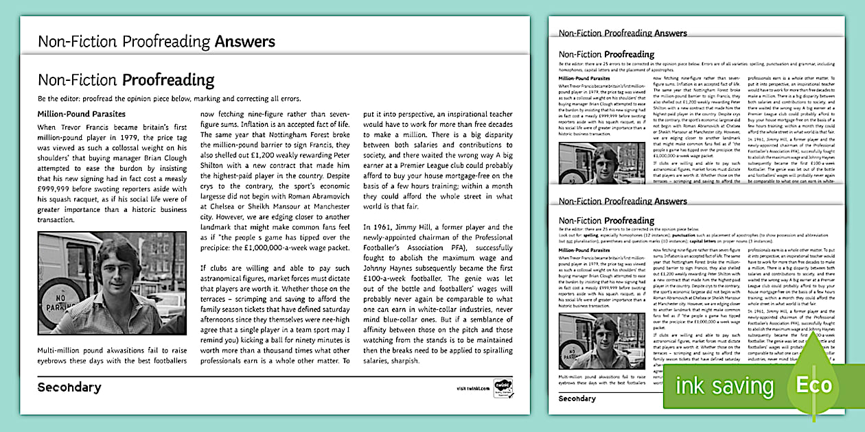 Proofreading Worksheets With Answers (PDF) | KS3 English