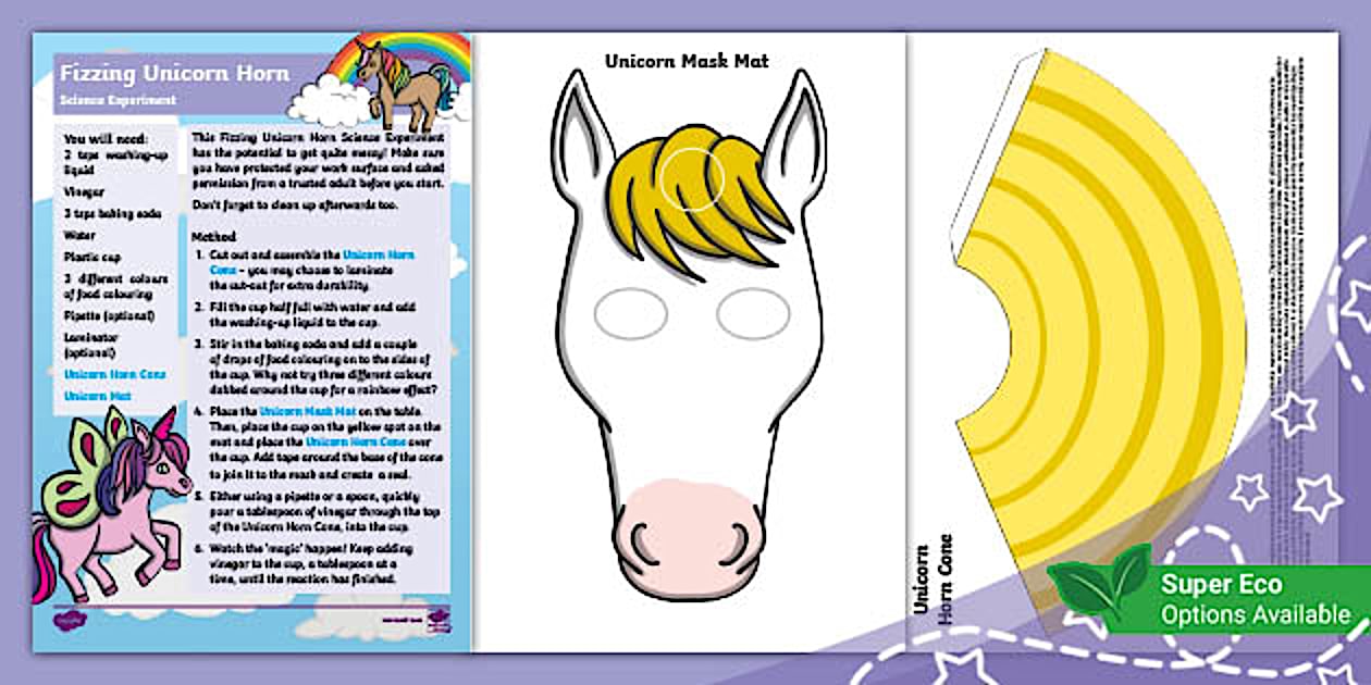 Fizzing Unicorn Horn Science Experiment (teacher made)