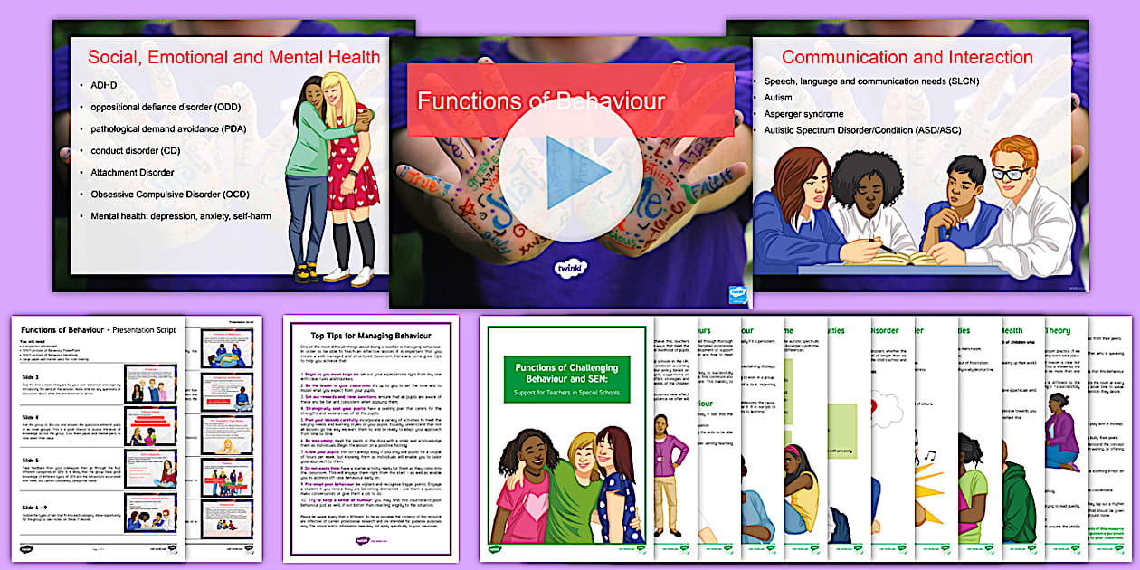 Functions of Behaviour Inset Training Resource Pack - Twinkl