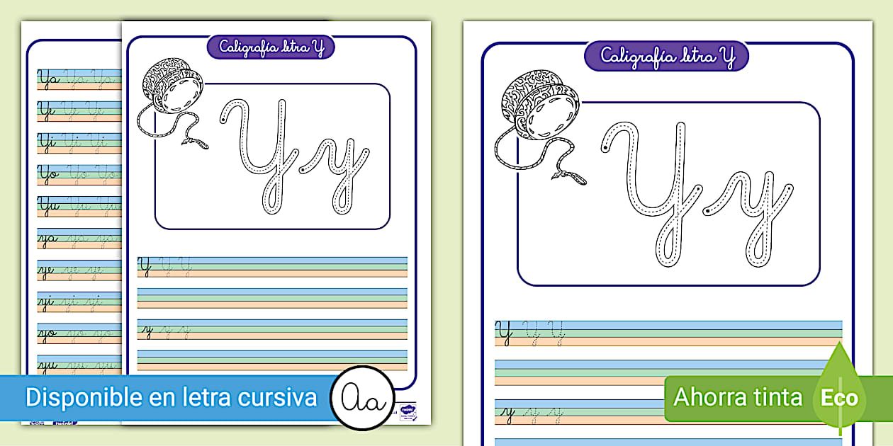 Caligrafía Letra Y - Hoja de Trabajo (creat de profesori)