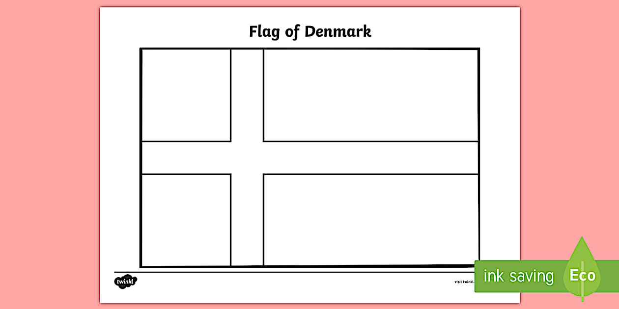Denmark Flag Colouring Sheet