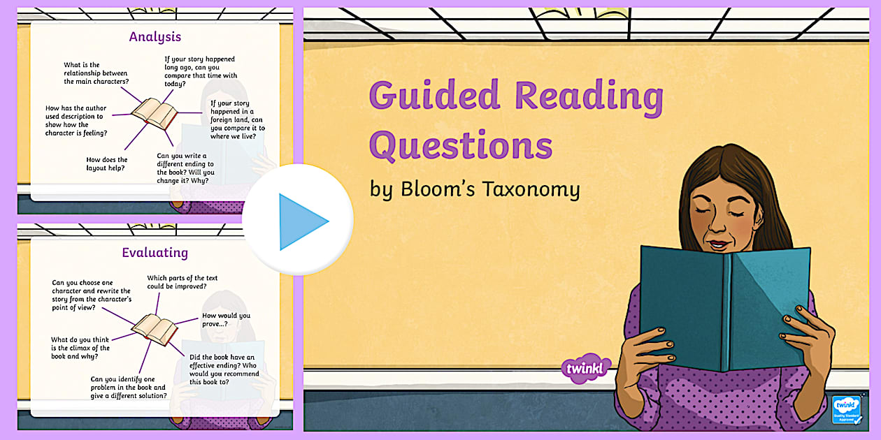 Guided Reading Questions by Bloom's Taxonomy PowerPoint