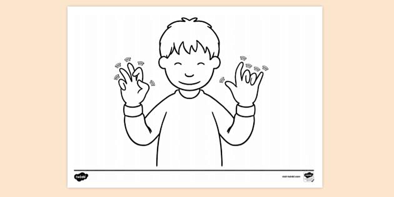 Wiggle Your Fingers Colouring Sheet | Colouring Pages
