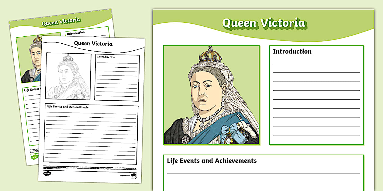 Queen Victoria Biography Template (teacher made) - Twinkl