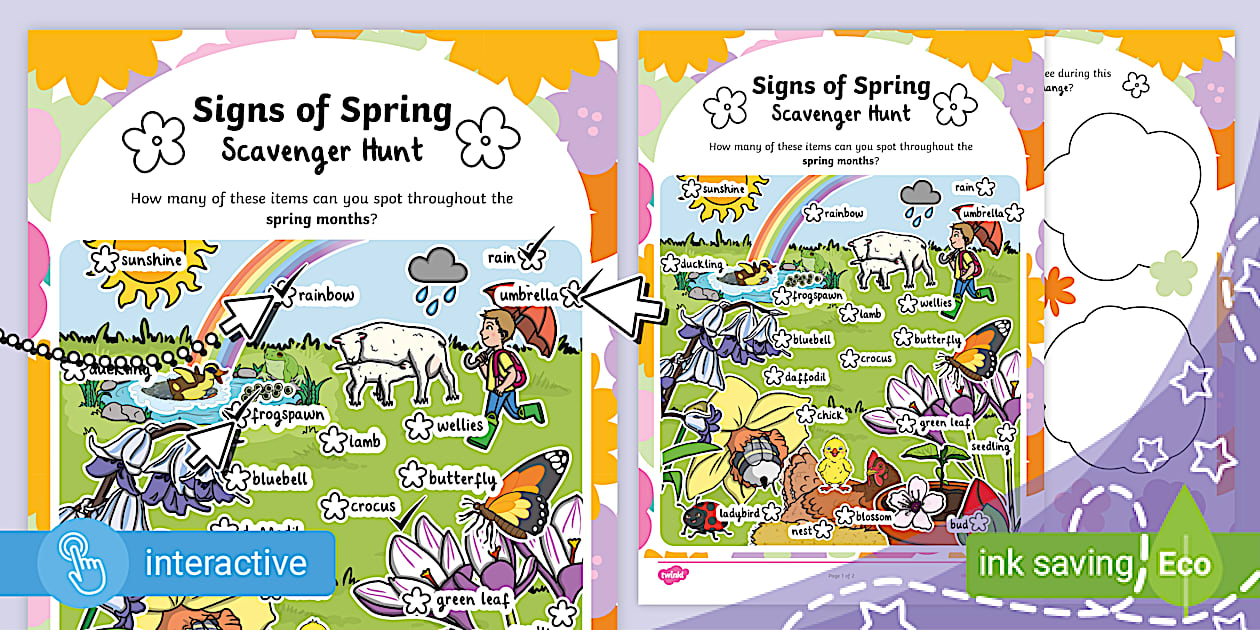 Signs of Spring Game - Scavenger Hunt - Twinkl