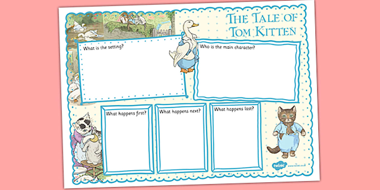 Beatrix Potter - The Tale of Tom Kitten Book Review Writing Frame