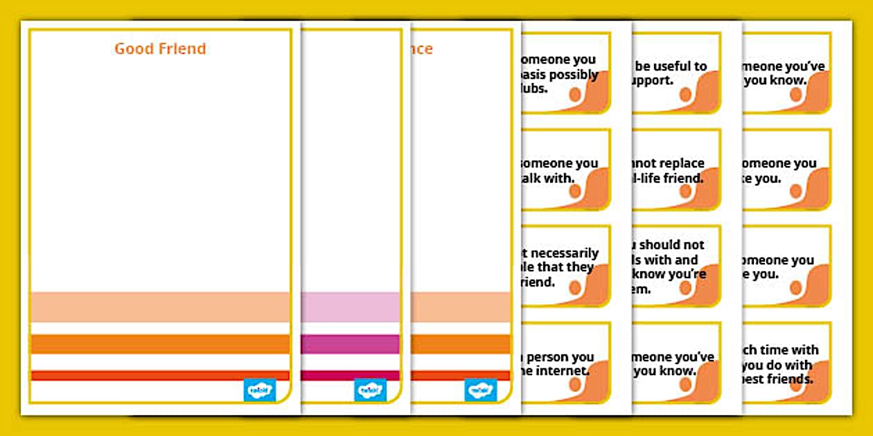 Types of Friendship Sorting Activity (Teacher-Made) - Twinkl