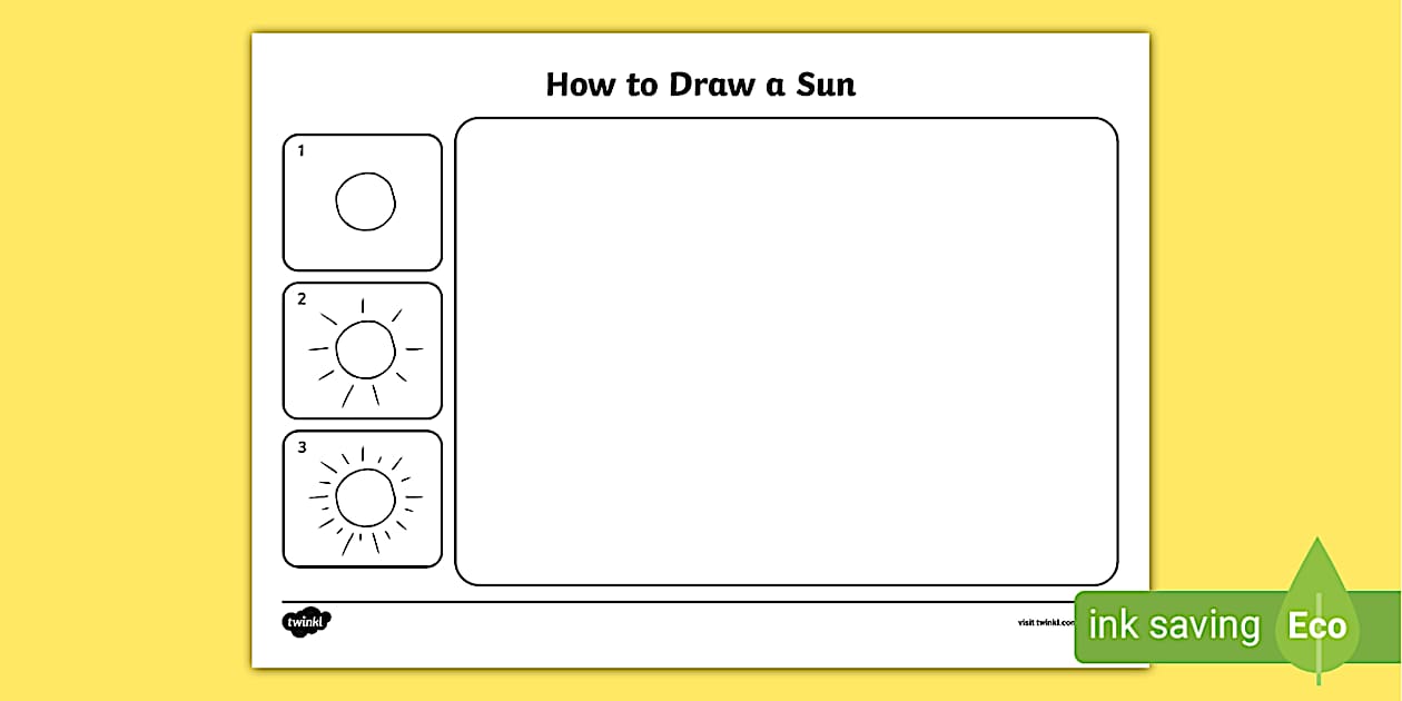 How to Draw a Sun In Three Simple Steps | Twinkl | Art | KS1