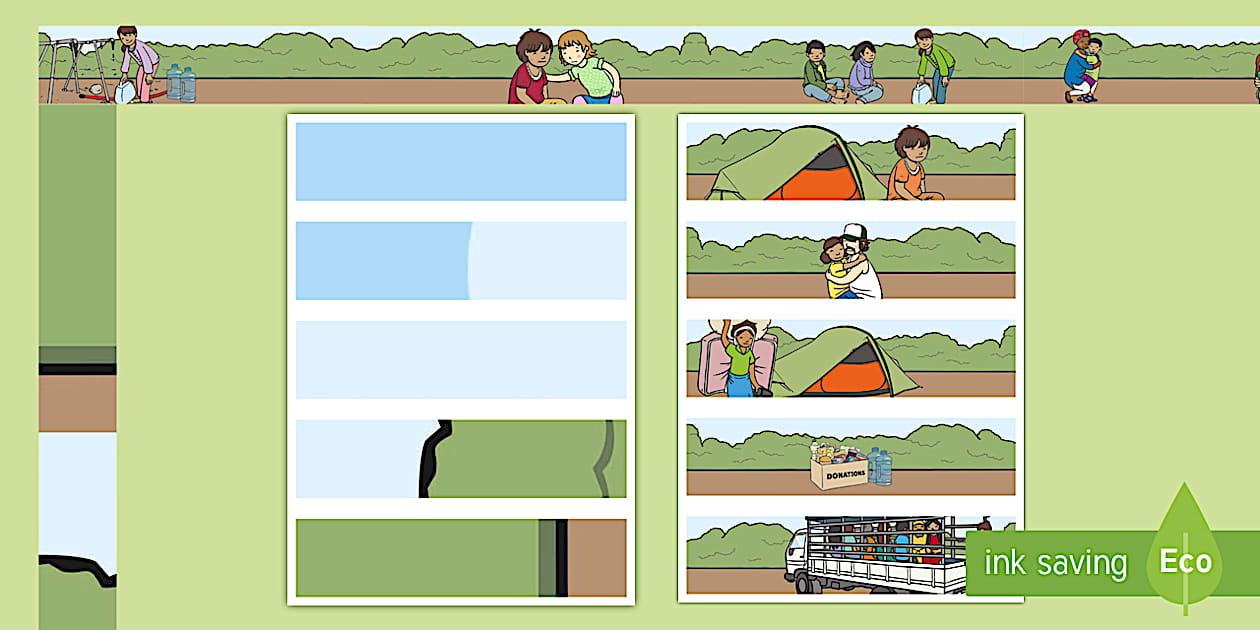 Refugee Cartoon Display Border | Refugee Week | Twinkl