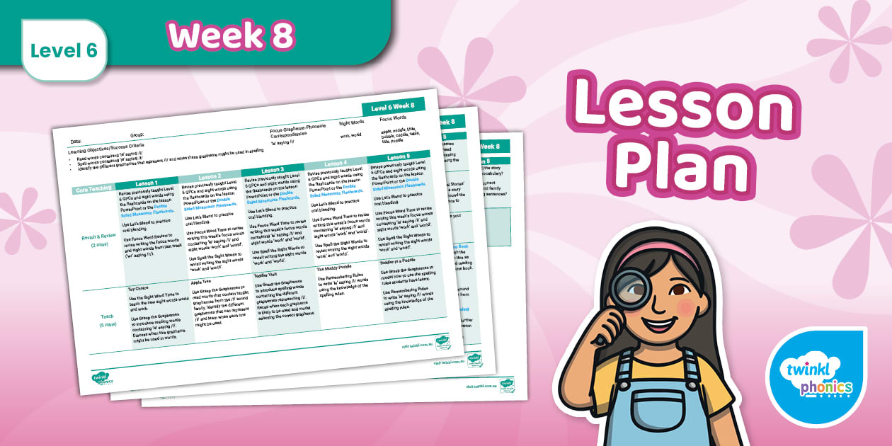 Level 6 Week 8 'le' Spelling Pattern Lesson Plan